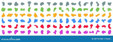 set of random abstract colored blotch shapes liquid shape elements