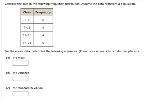 solved consider the data in the following frequency