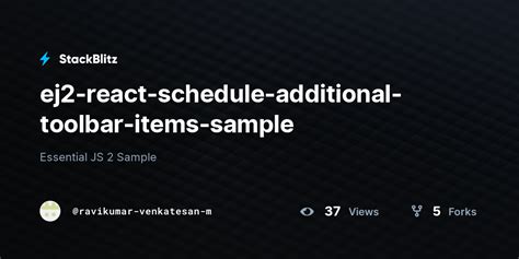Ej2 React Schedule Additional Toolbar Items Sample StackBlitz