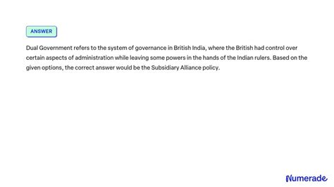 Video Solution Under Which Policy A British Resident Was Stationed In