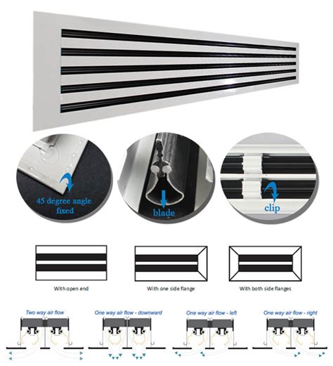 Linear Slot Air Diffuser Grille Residential Linear Ac Vents Manufacturer