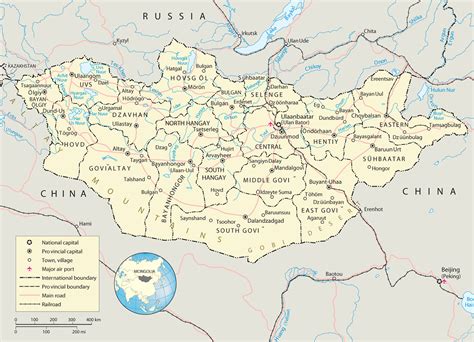 Mongolia Map Ulaanbaatar