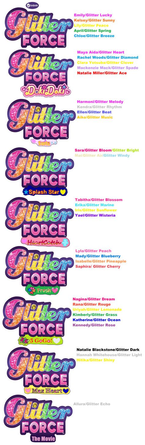 My Glitter Force Names For Each Season Part 1 By Lunamoon9000 On Deviantart