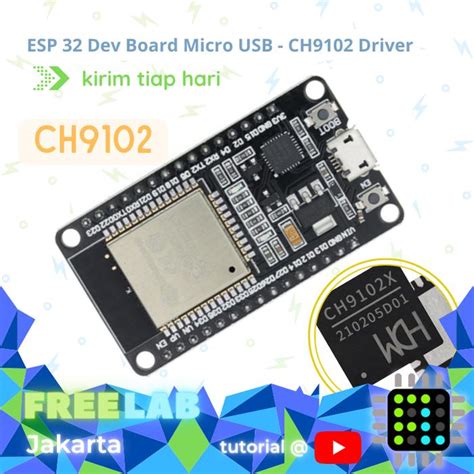 Jual Esp32 Wroom Esp 32 Wifi Ble Development Board Dg Ardu Ide Vscode Ori Ch9102 Microusb