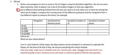 Solved A Pts Write A Java Program To Sort An Array Chegg