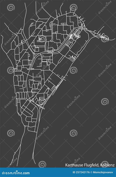 Routekaart Van Het Karthauseflugfeld Kwart Koblenz Vector Illustratie