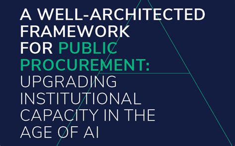 White Paper 002 A Well Architected Framework For Public Procurement Tial