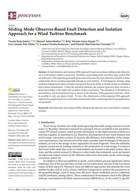 Pdf Sliding Mode Observer Based Fault Detection And Isolation