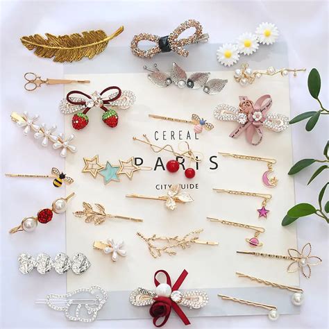 패션 한국 스타일 여성 금속 헤어핀 크리스탈 헤어핀 아크릴 머리핀 쥬얼리 티아라 웨딩 헤어 액세서리 여자 여자 금속 머리 핀헤어 주얼리 Aliexpress