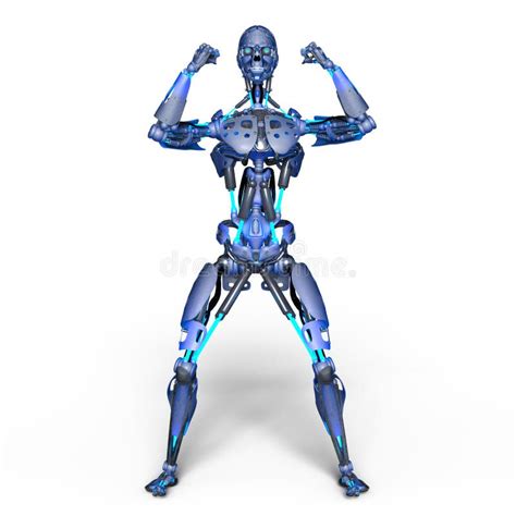 Humanoid Robot Female Android Sitting In A Chair In A Sci Fi Lab