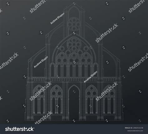 Gothic Architecture Graphically Vector Illustration Stock Vector Gothic Architecture Graphically Vector Illustration Stock Vector