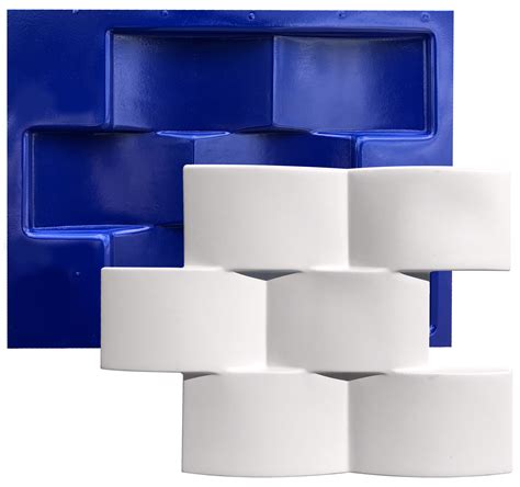 Forma D Gesso e Cimento ABS mm Tijolinho Côncavo x cm Formas Gesso Parede D Forma