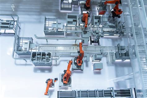 자동화 로봇 팔에 로봇 및 자동화 시스템 제어 응용 프로그램의 모델 공장 산업 건물에 대한 스톡 사진 및 기타 이미지 공장 산업 건물 로봇 산업용 로봇팔 Istock