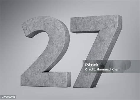 3d 콘크리트 번호 27 자리 회색 콘크리트로 만든 돌 회색 배경 3d 일러스트 0명에 대한 스톡 사진 및 기타 이미지 0명 3차원 형태 개념 Istock