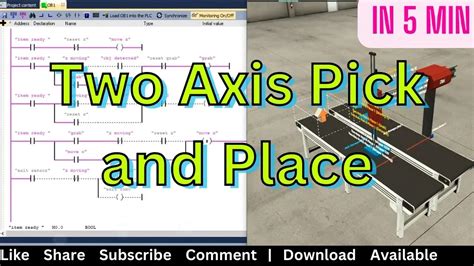 How To Use Two Axis Pick And Place In Factory IO Using Ladder Logic