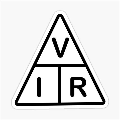 Ohms Law Formula Triangle Chart For Electrical Engineering Students