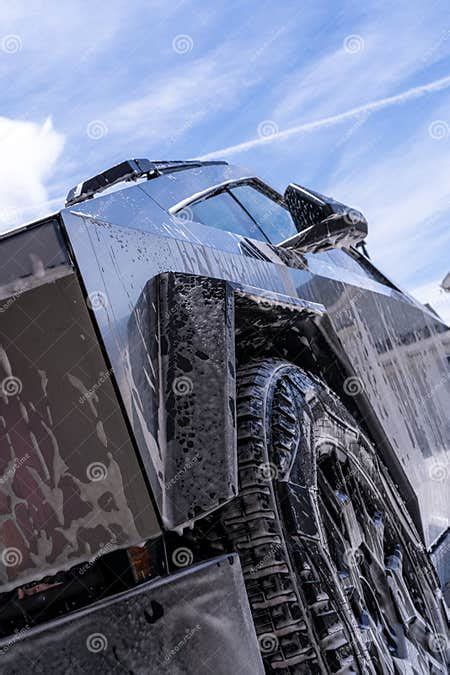 Washing A Tesla Cybertruck At A Car Wash Editorial Photography Image
