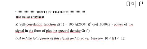 Solved DON T USE CHATGPT Chegg Com