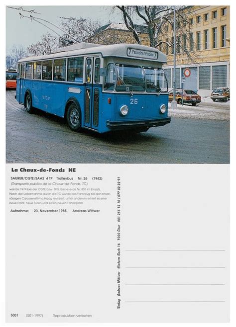 La Chaux De Fonds Tc Genève Cgte Tpg Trolleybus Saurer Saas Neu Gemäss Beschreibung In Bern