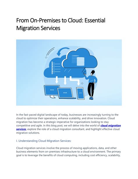 PPT From On Premises To Cloud Essential Migration Services