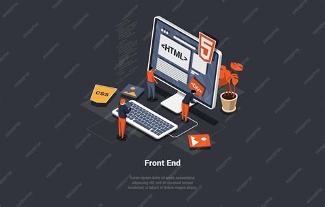 Premium Vector Conceptual Template With Developer Programmer Or Coder