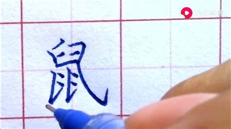 “鼠”字的楷书写法 Youtube