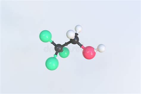 Molecule Of 2 2 2 Trifluoroethanol Isolated Molecular Model 3d Rendering Stock Illustration