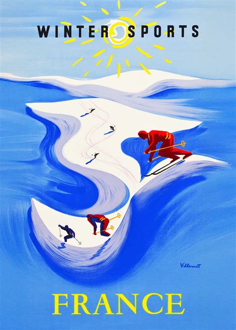 Winter Sports France Poster Mit Skifahren Grafik Poster Store De