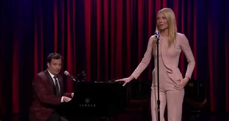 The Tonight Show Gwyneth Paltrow And Jimmy Fallon Sing Broadway Versions Of Drake Nicki Minaj