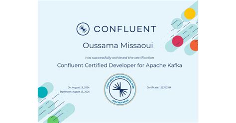 Oussema Missaoui On Linkedin Confluent Certified Developer For Apache Kafka • Oussama Missaoui