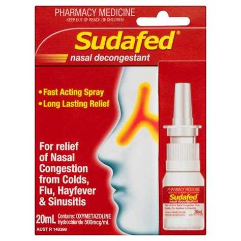 Sudafed Nasal Decongestant Spray Pump 20ml Buy Online In Australia
