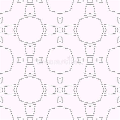Seamless Pattern With Symmetric Ornament Different Grey Geometric