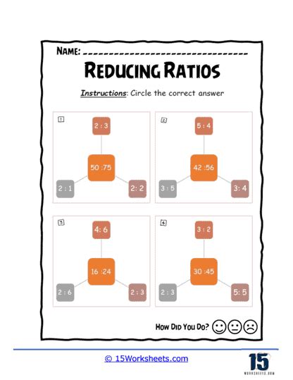 Reducing Ratios Worksheets 15