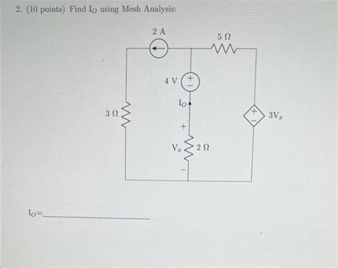 solved 2 10 points find io using mesh analysis 2 Α lo