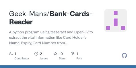GitHub Geek Mans Bank Cards Reader A Python Program Using Tesseract