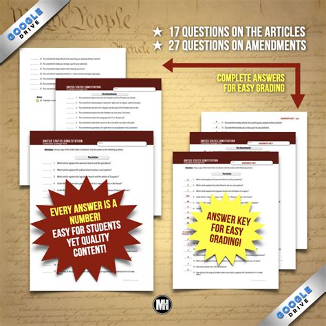 United States Constitution Scavenger Hunt Primary Source Analysis