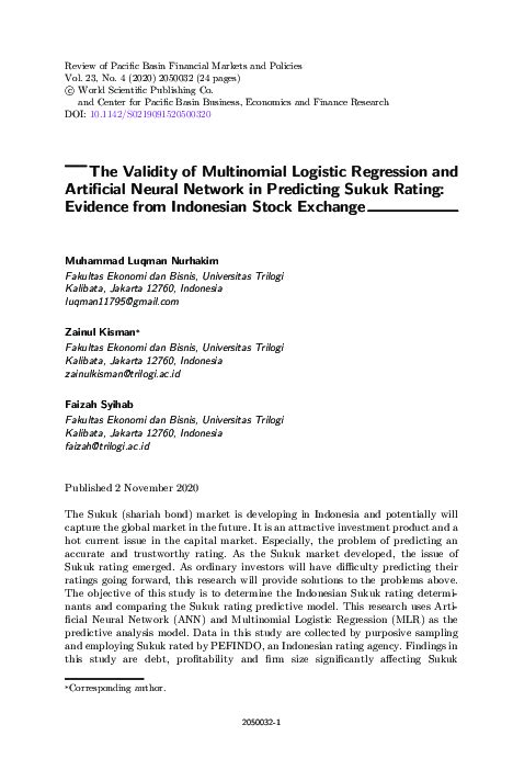 Pdf The Validity Of Multinomial Logistic Regression And Artificial