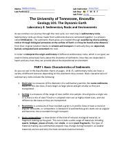 Lab 4 Sedimentary Rocks Pdf Madilynn Kieling Name Lab Partner S
