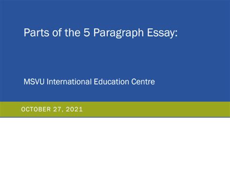 34 5 Paragraph Essay Examples To Download