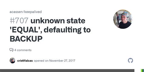 Unknown State Equal Defaulting To Backup · Issue 707 · Acassen