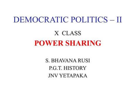 Class X Power Sharing Notes Pdf