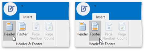 How To Insert Page Numbers In Header Or Footer Wpf Controls Devexpress Documentation