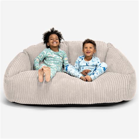 Lounge Pug Riesen Bubble Kinder Sitzsack Sofa Cord Elfenbein Sitzsack