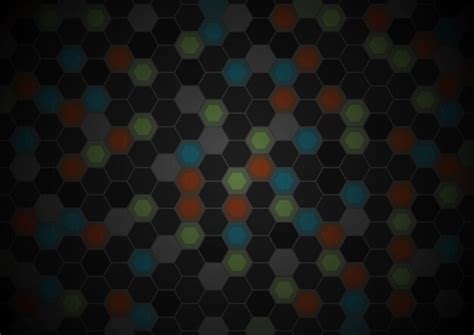 검정과 다채로운 육각형 기술 패턴 디자인 프리미엄 벡터