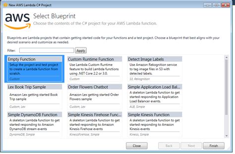 Creating A Lambda Function In NetCore With Visual Studio And AWS