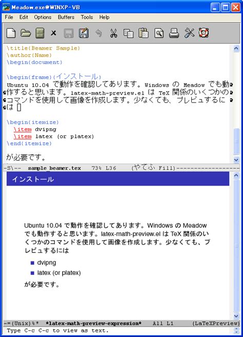 Windows Xp で Latex Math Previewel を使う