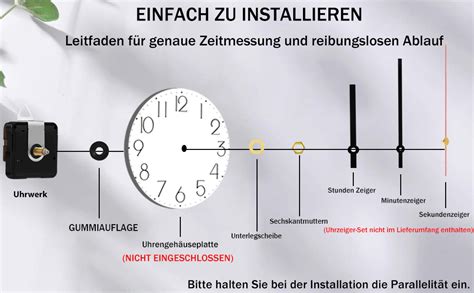 WinTaim Quarz Uhrwerk Super Lautlos Uhrwerk für Wanduhr Langschaft und kurzer Schaft