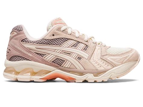 Gel Kayano 14 Women White Peachcream Womens Sportstyle Shoes