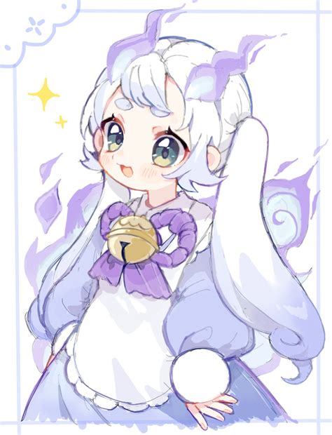 The Big Imageboard Tbib 1girl 3 Apron Bell Blue Dress Blue Fire