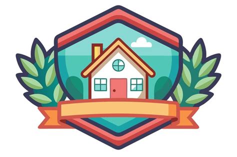 Shield Crest With House And Ribbon Banner Premium Ai Generated Vector